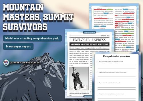 Year 5 Model Text – Persuasive – Mountain masters, Summit survivors ...