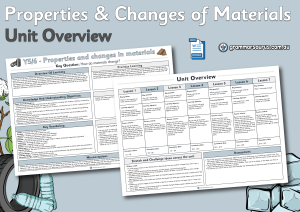 Year 5/6 Science - Properties and changes of Materials - Unit Overview ...