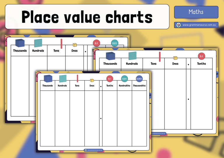 Place Value Charts - Grammarsaurus Australia