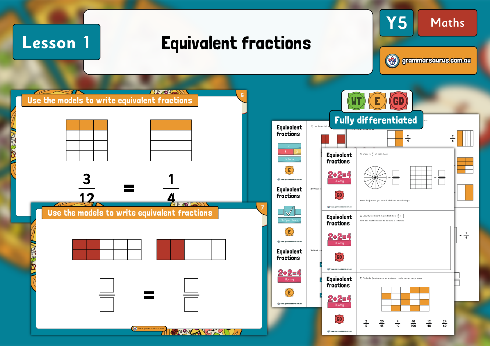 Year 5 Fractions – Equivalent fractions – Lesson 1 - Grammarsaurus ...