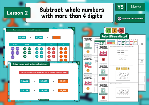 Year 5 Maths – Addition and Subtraction – Subtract whole numbers with more than 4 digits ...