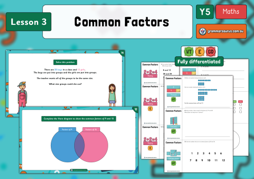 Year 5 Maths – Multiplication and Division – Common factors – Lesson 3 ...