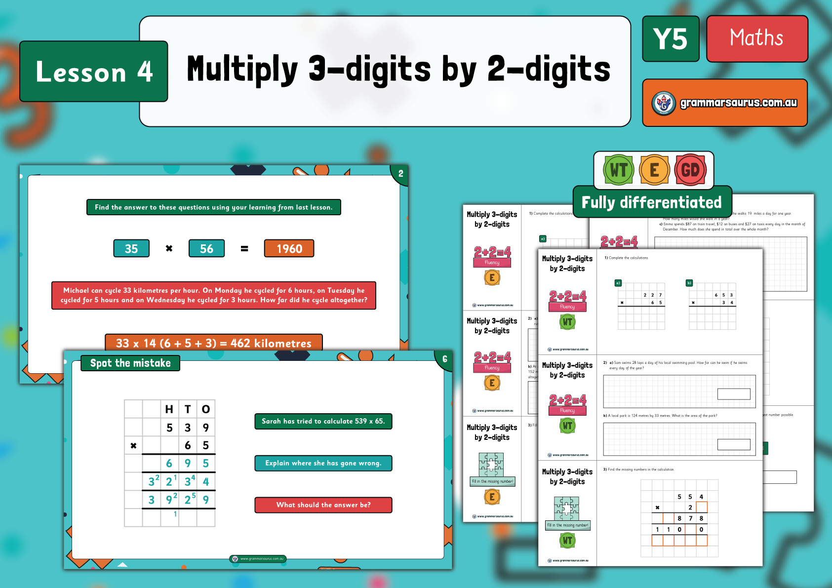 Year 5 Maths – Multiplication and Division – Multiply 3-Digits by 2 ...