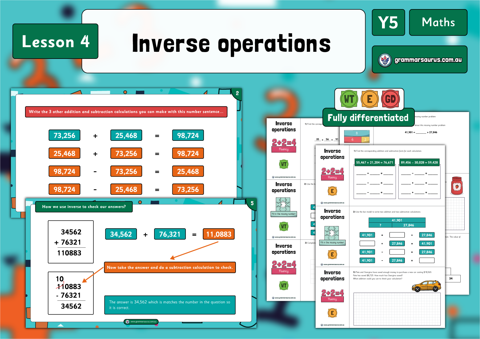 Year 5 Maths – Addition and Subtraction – Inverse operations – Lesson 4 ...