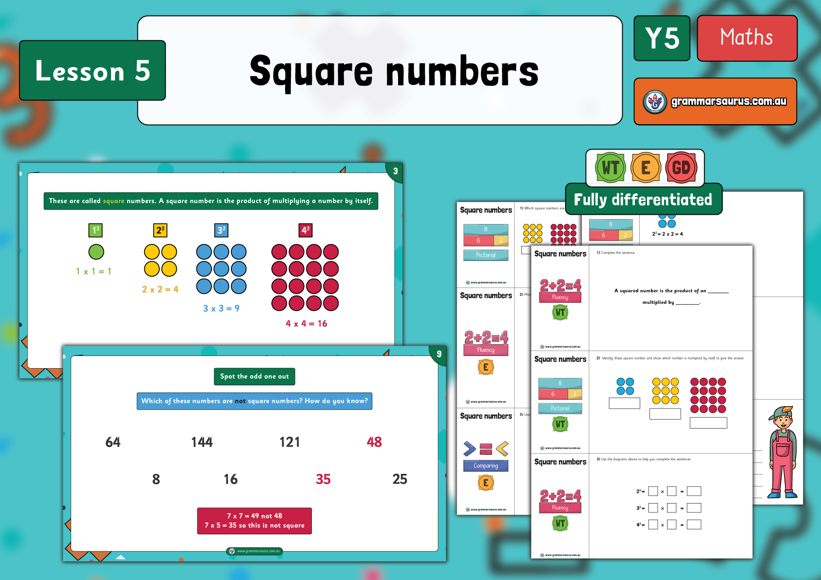Year 5 Maths Multiplication And Division Square Numbers Lesson 5 