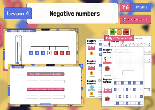 Year 6 Place Value – Negative Numbers – Lesson 4 - Grammarsaurus Australia