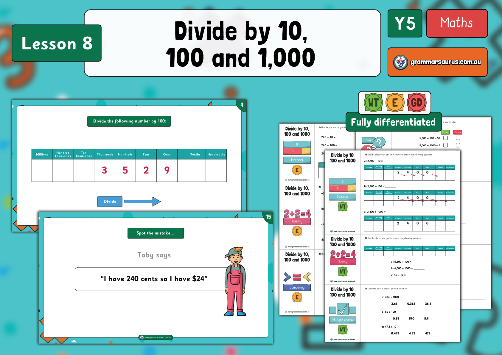 Year 5 Maths – Multiplication and Division – Divide by 10, 100 and ...