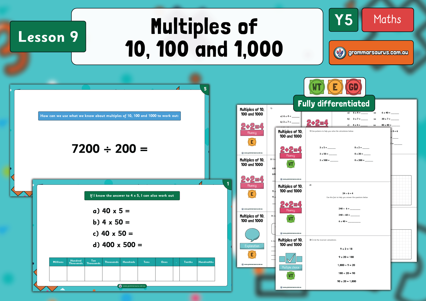 Year 5 Maths – Multiplication and Division – Multiples of 10, 100 and ...