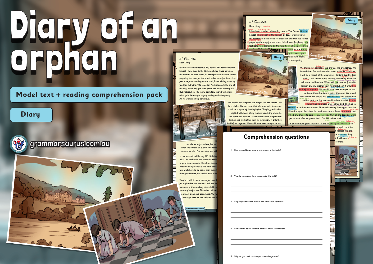 Year 6 Model Text – Recount – Diary of an orphan - Grammarsaurus Australia
