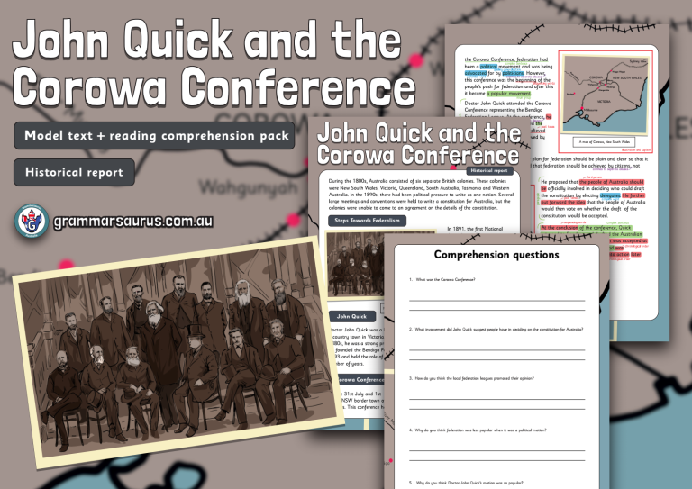 Year 6 Model Text - Report - John Quick and the Corowa Conference ...