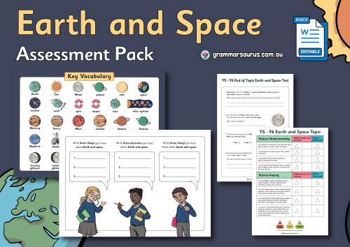 Year 5/6 Science - Earth and Space - Assessment Pack - Grammarsaurus ...