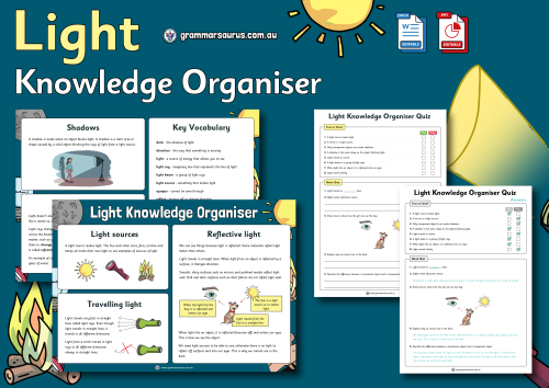 Year 5/6 Science – Light – Knowledge Organiser - Grammarsaurus Australia