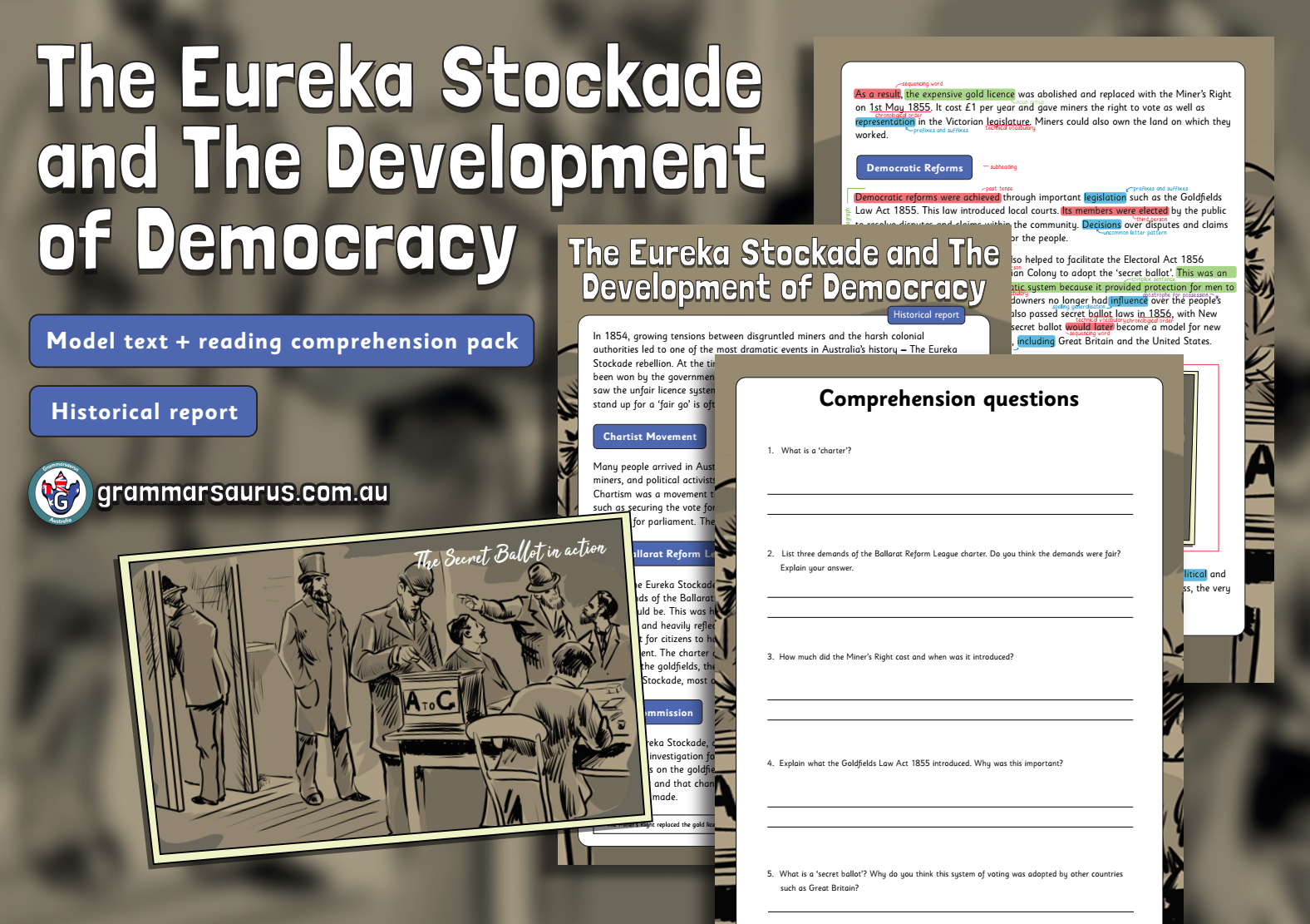 Year 5 Model Text – Report – The Eureka Stockade and The Development of ...