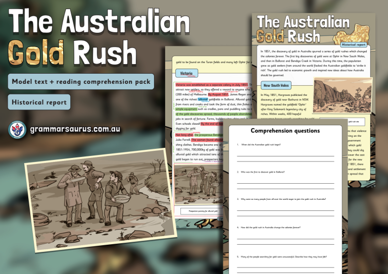 Year 5 Model Text – Report – The Australian Gold Rush - Grammarsaurus ...