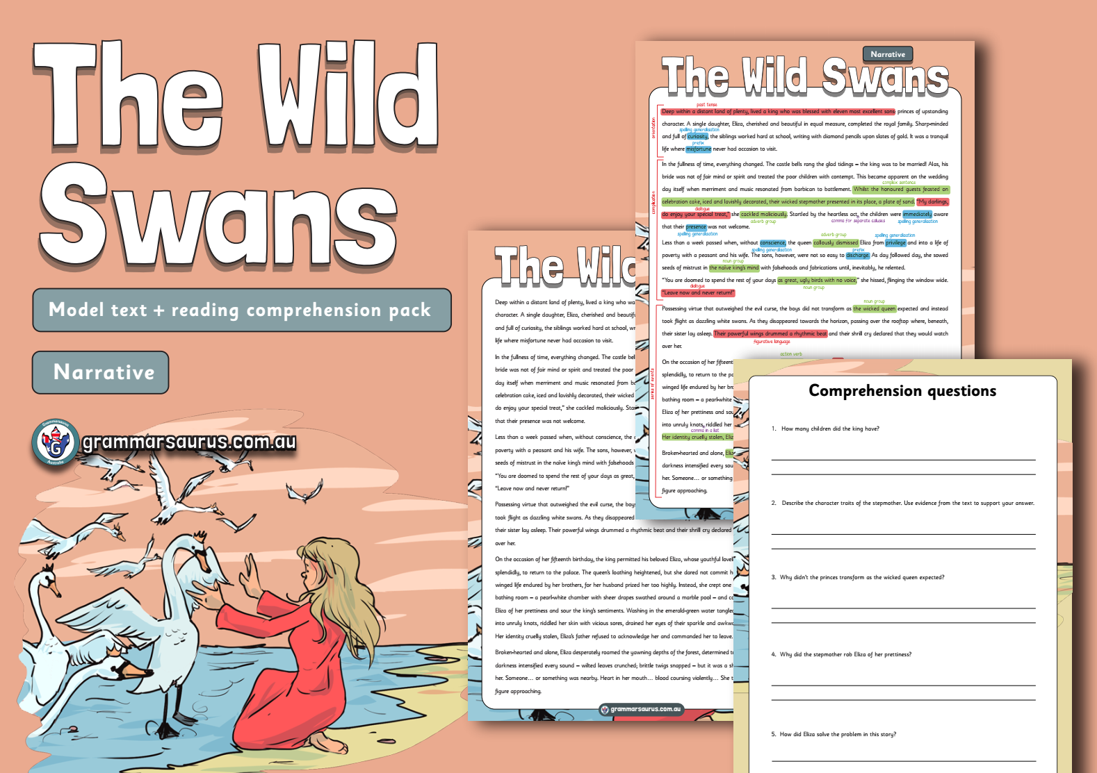 Year 6 Model Text - Narrative - Wild Swans - Grammarsaurus Australia