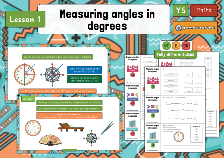 Year 5 Properties of Shape – Measuring angles in degrees – Lesson 1 ...