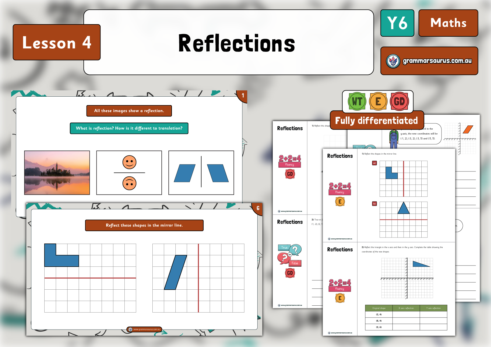 Year 6 Position and Direction – Reflections – Lesson 4 - Grammarsaurus ...