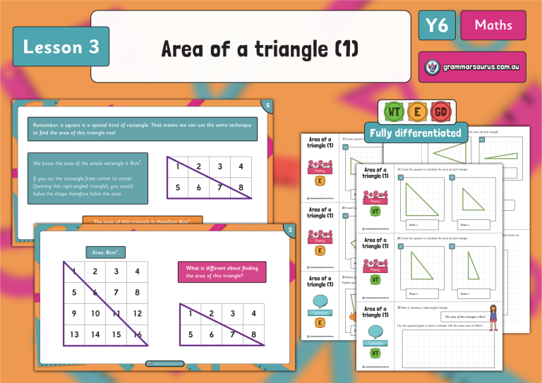 Year 6 Area, Perimeter and Volume – Area of a triangle (1) – Lesson 3 ...