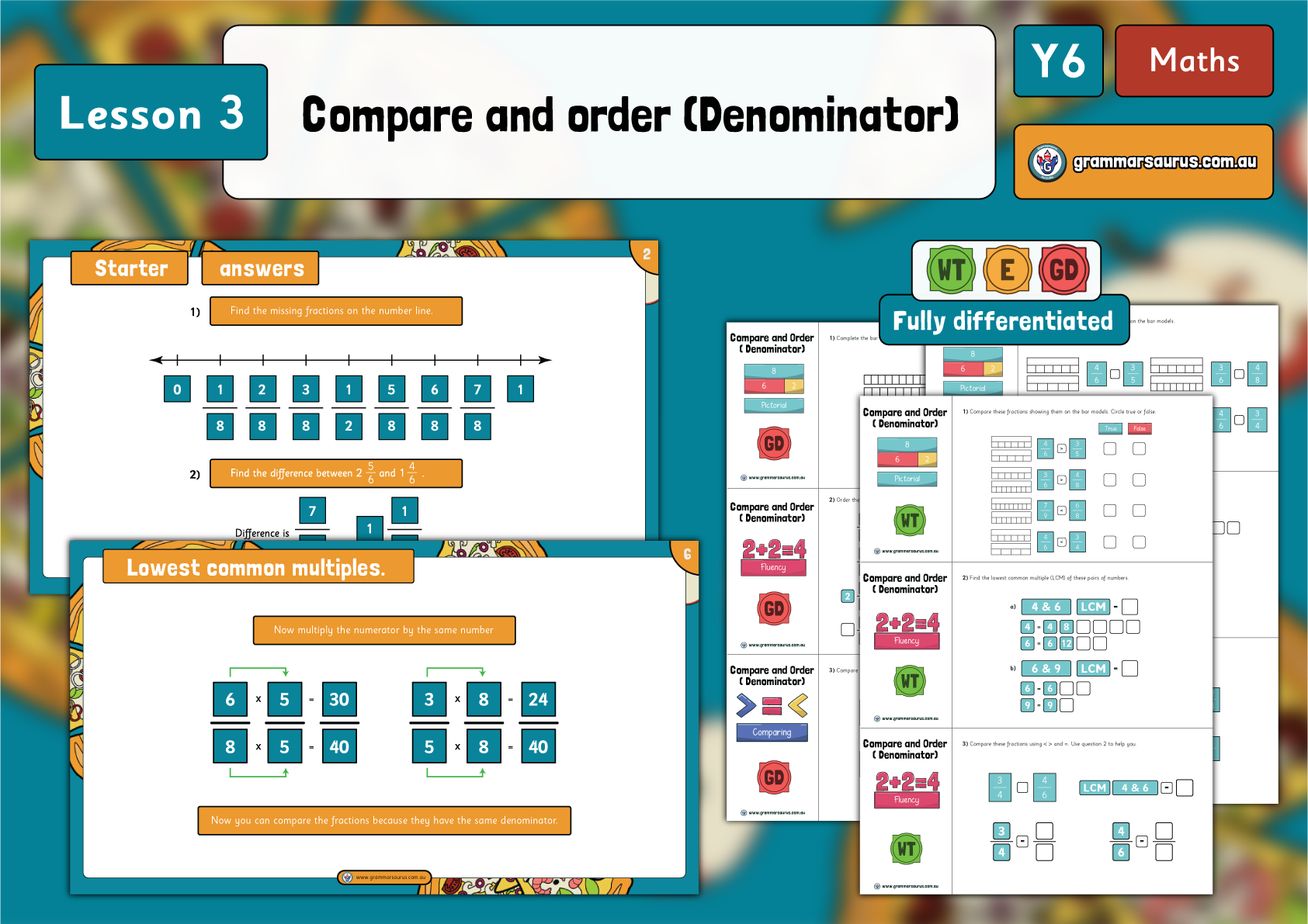 Year 6 Fractions – Compare & Order (Denominator) – Lesson 3 ...