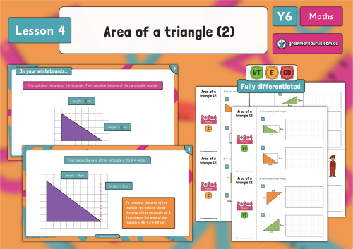 Year 6 Area, Perimeter and Volume – Area of a triangle (2) – Lesson 4 ...