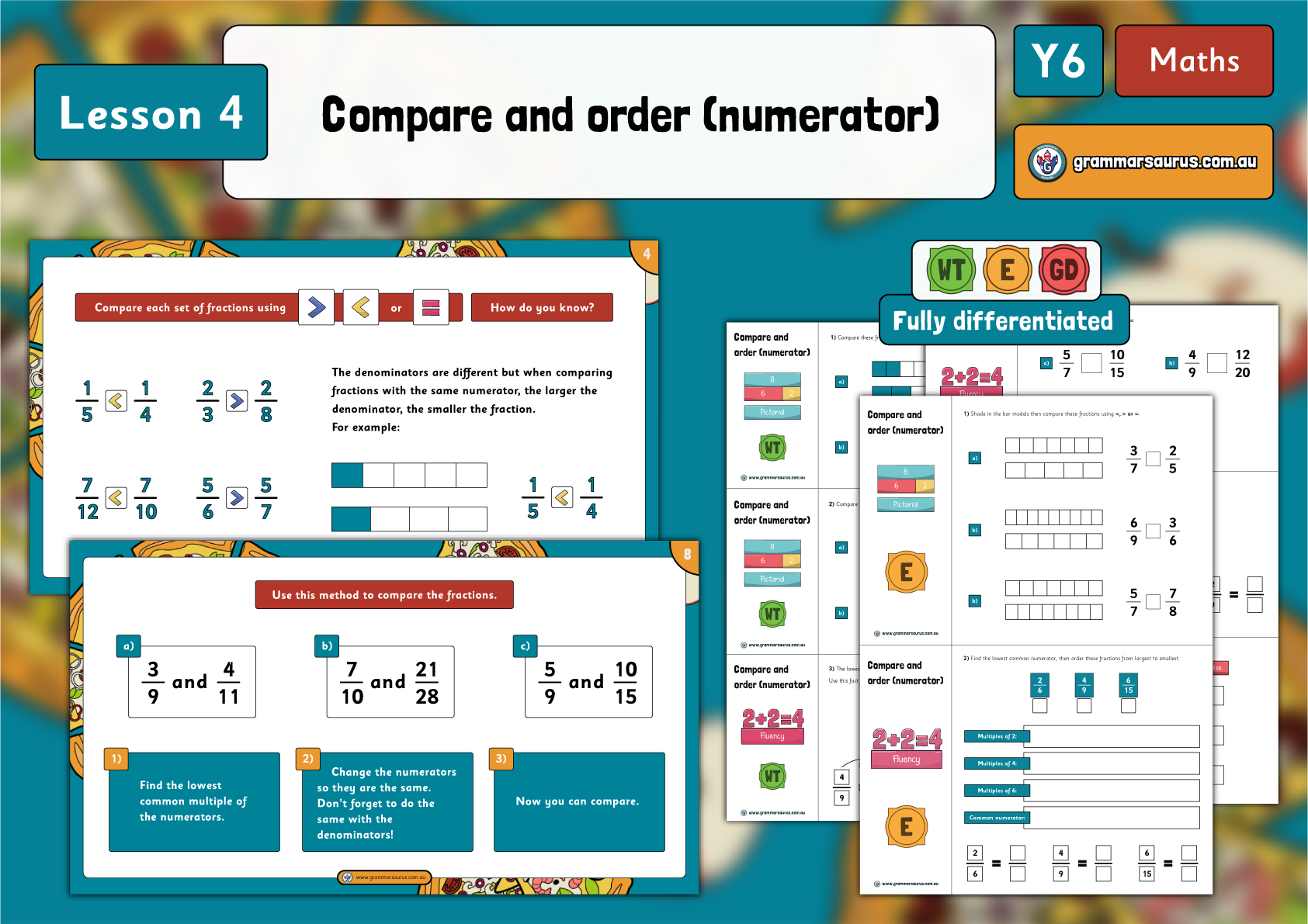 Year 6 Fractions – Compare & Order (Numerator) – Lesson 4 ...