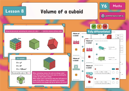 Year 6 Area, Perimeter and Volume – Volume – counting cubes (2 ...