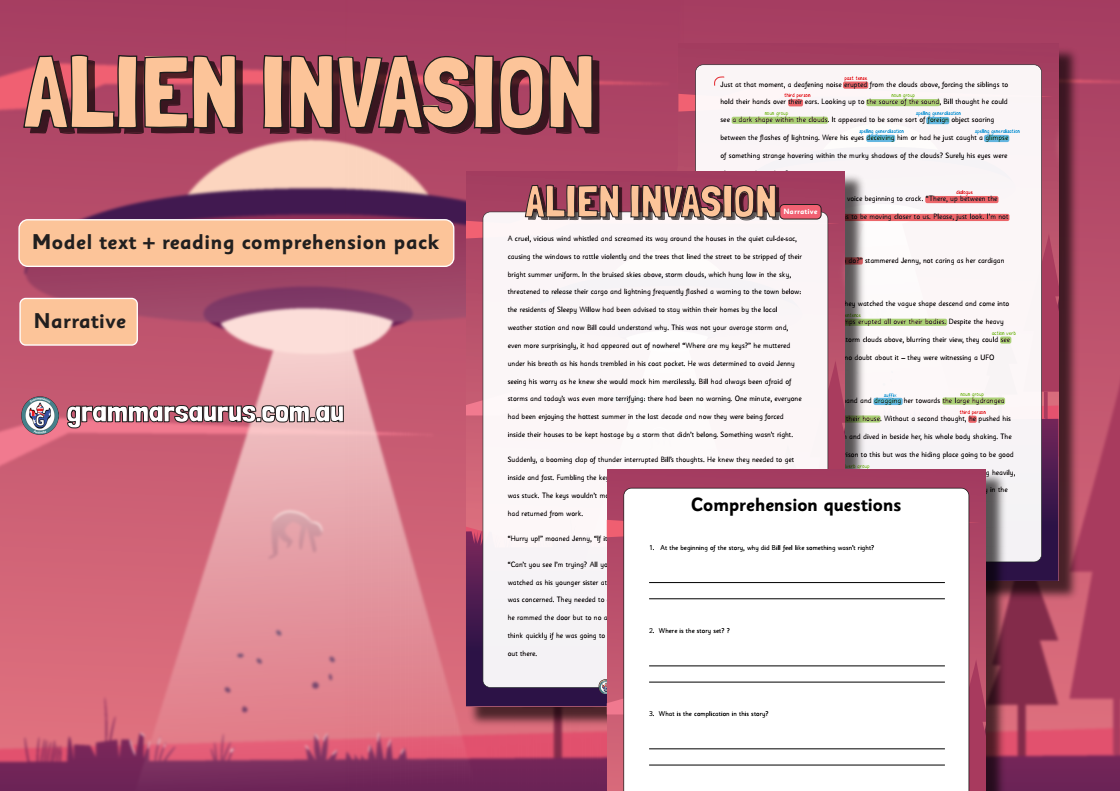 Year 5 Model Text – Narrative – Alien Invasion - Grammarsaurus Australia