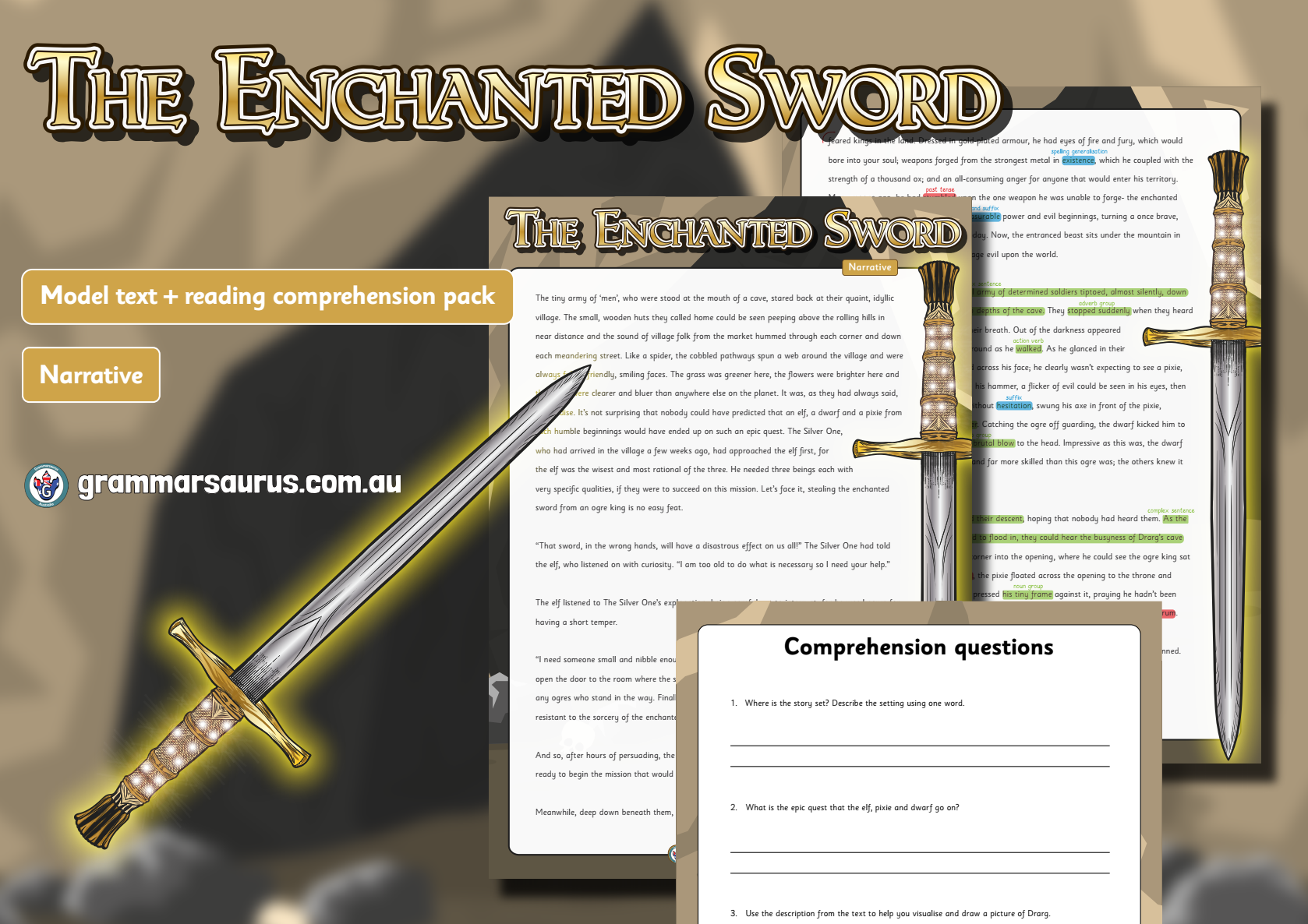 Year 6 Model Text – Narrative – The Enchanted Sword - Grammarsaurus ...