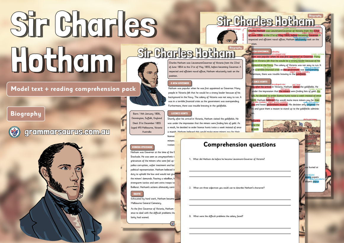 Year 5 Model Text – Recount – Sir Charles Hotham (Biography ...