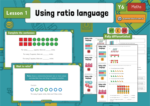 Year 6 Ratio – Using ratio language – Lesson 1 - Grammarsaurus Australia