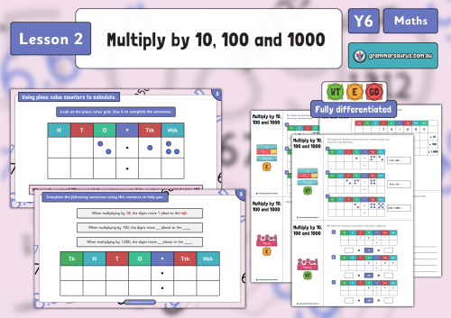 Year 6 Decimals – Multiply by 10, 100 & 1000 – Lesson 2 - Grammarsaurus ...