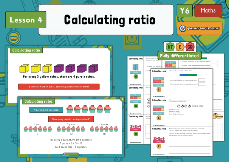 Year 6 Ratio – Calculating ratio – Lesson 4 - Grammarsaurus Australia