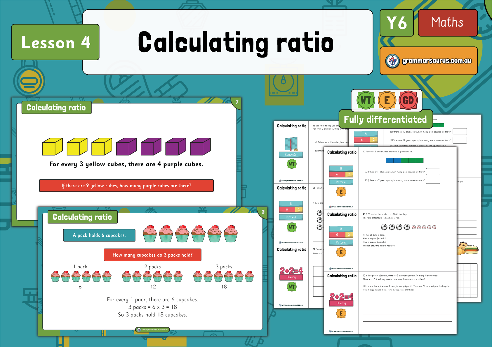 Year 6 Ratio – Calculating ratio – Lesson 4 - Grammarsaurus Australia
