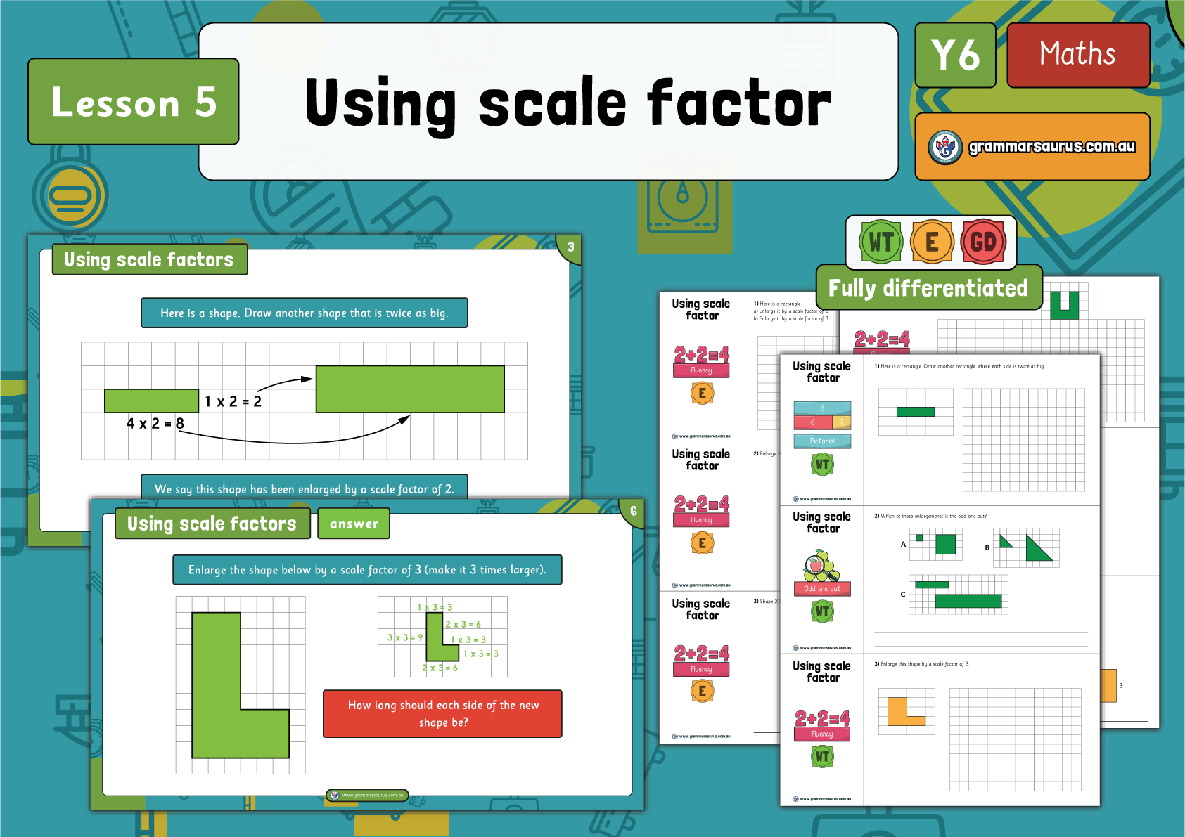 Year 6 Ratio – Using Scale Factor – Lesson 5 - Grammarsaurus Australia
