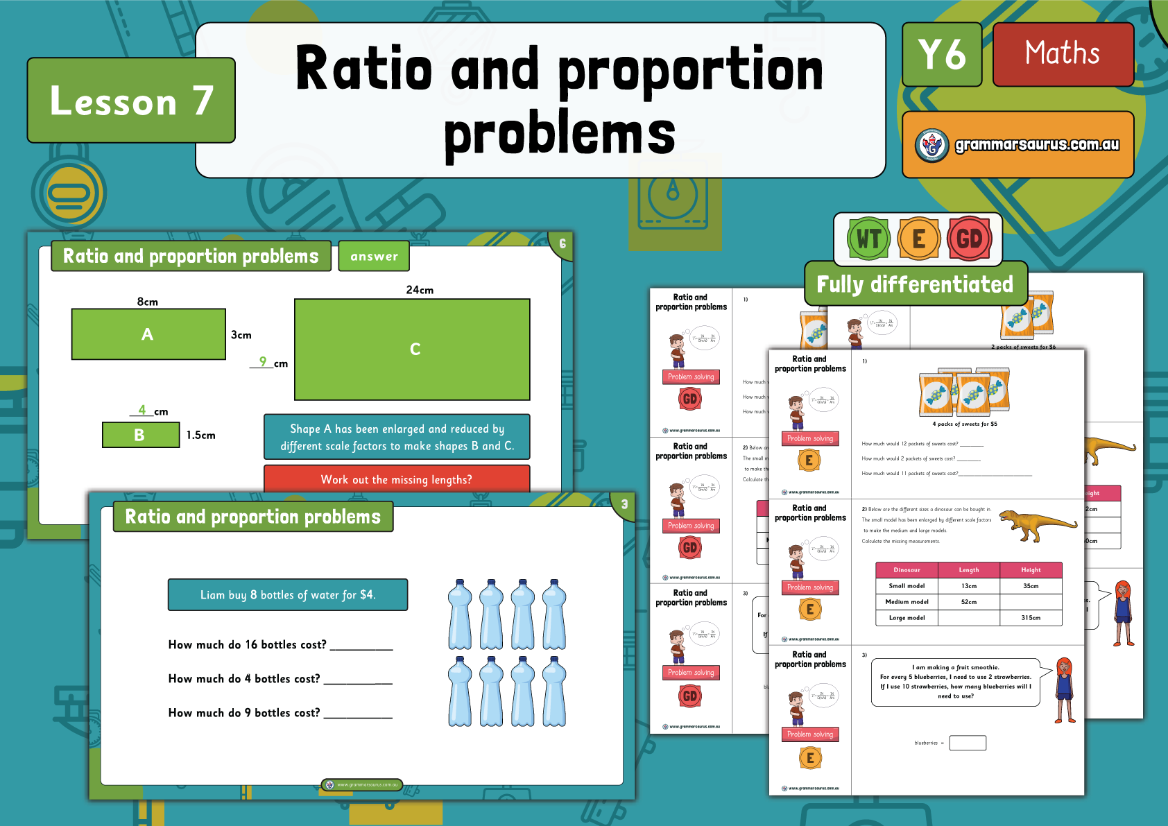 Year 6 Ratio – Ratio and proportion problems – Lesson 7 - Grammarsaurus ...