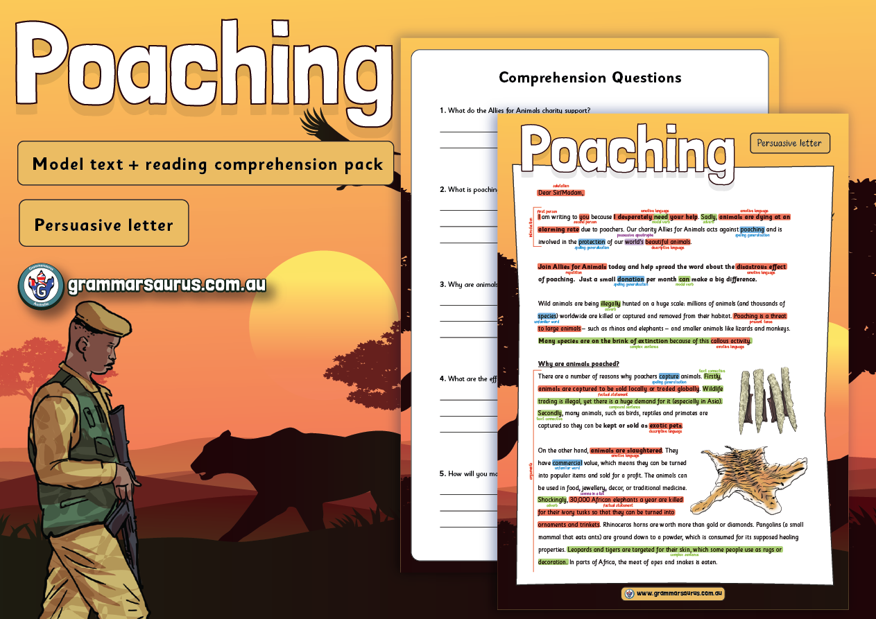 Year 5 Model Text – Persuasive – Poaching - Grammarsaurus Australia