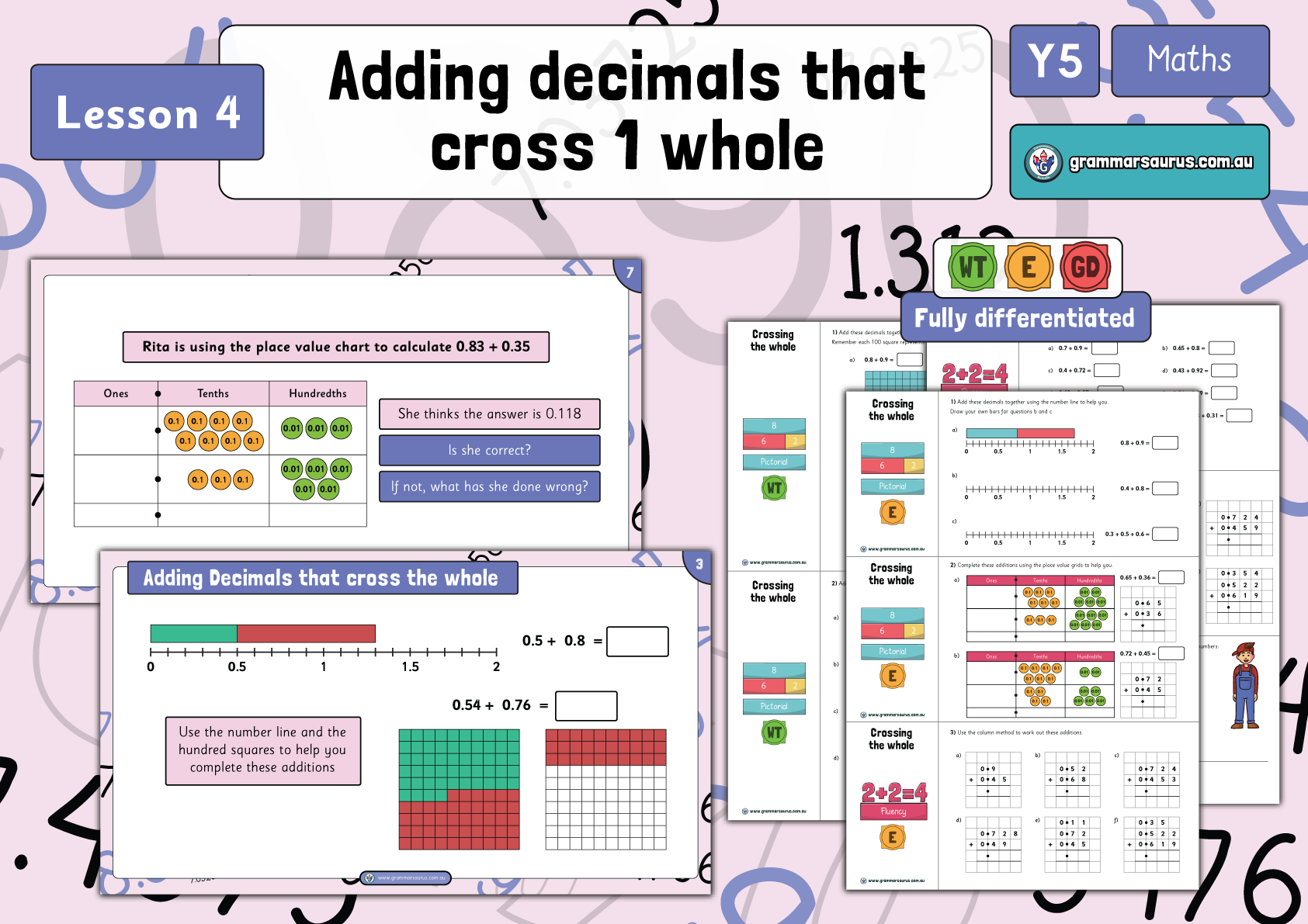 Year 5 Decimals (part 2) – Adding decimals that cross 1 whole – Lesson ...