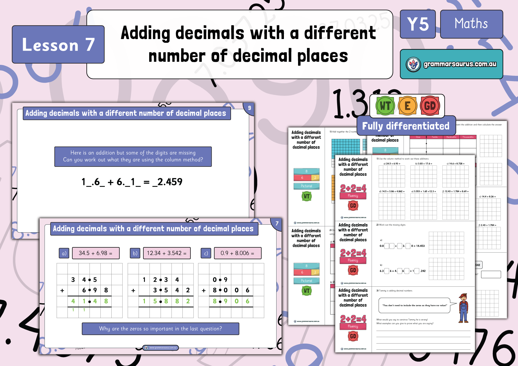 Year 5 Decimals (part 2) – Adding decimals with a different number of ...