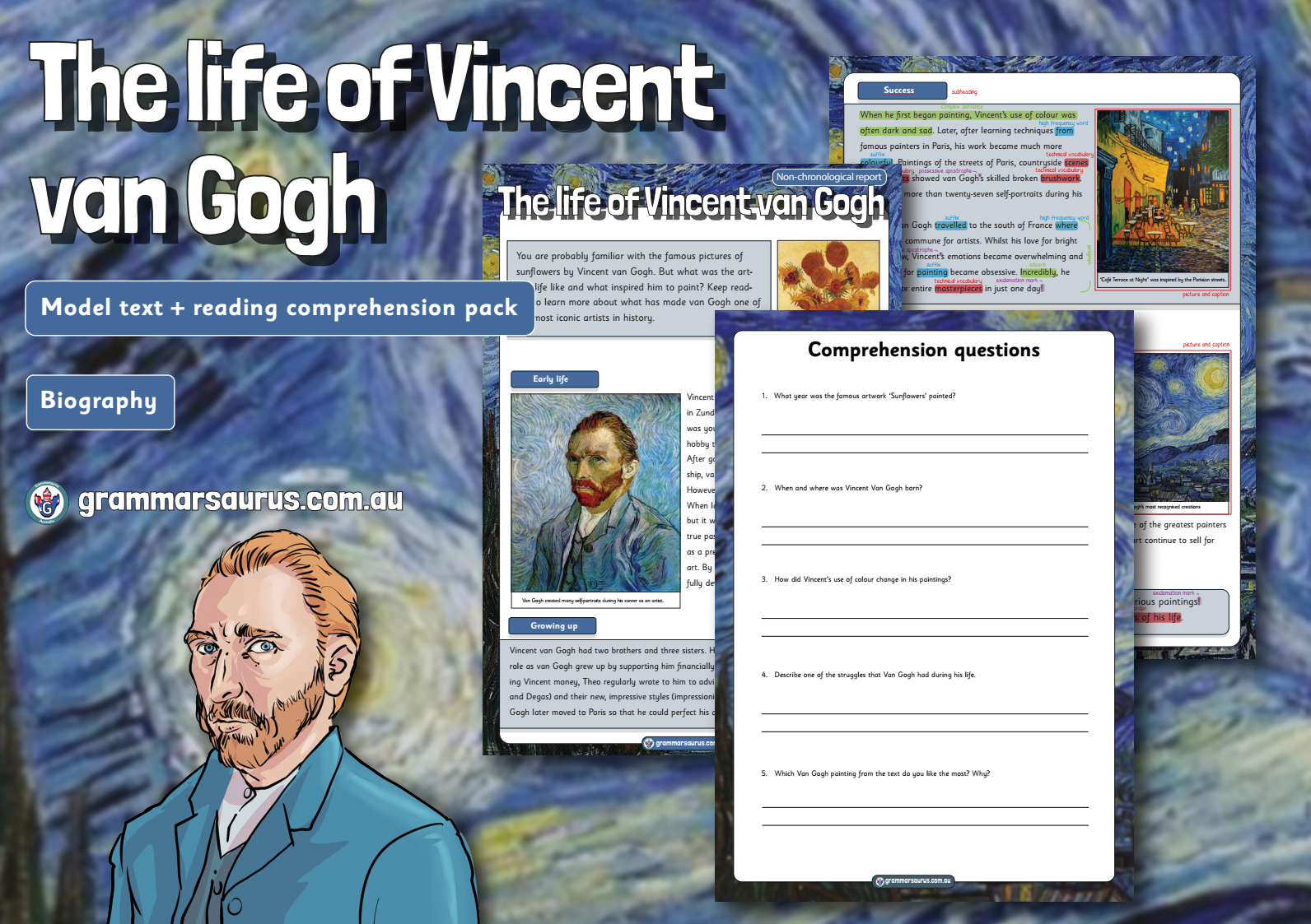 Year 3 Model Text - Biography - The life of Vincent van Gogh ...
