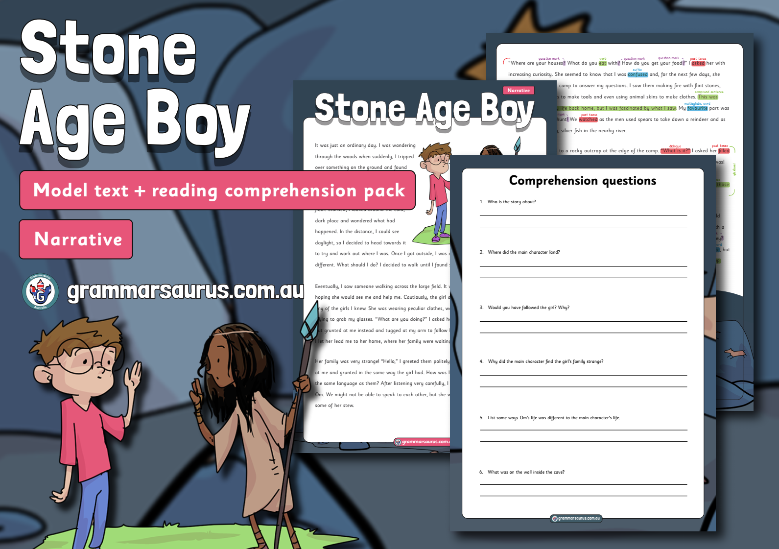 Year 3 Model Text – Narrative – Stone Age Boy - Grammarsaurus Australia
