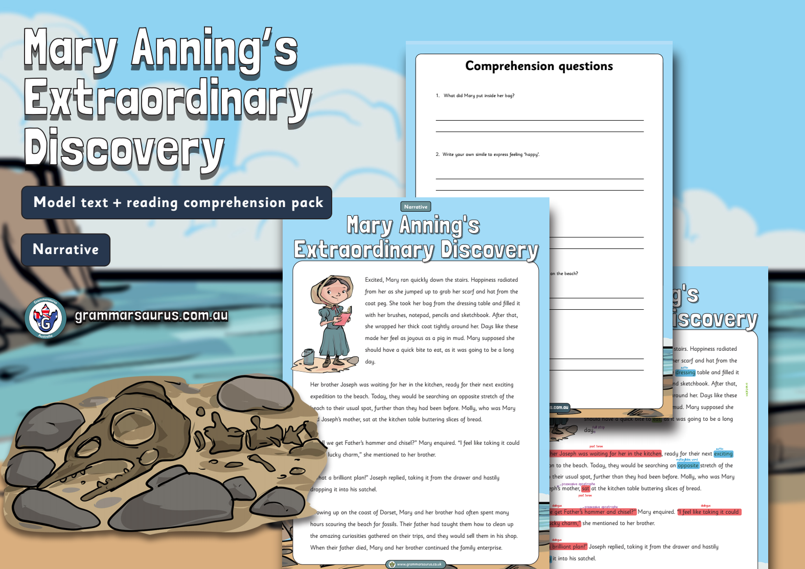 Year 3 Model Text – Narrative – Mary Anning's Extraordinary Discovery ...