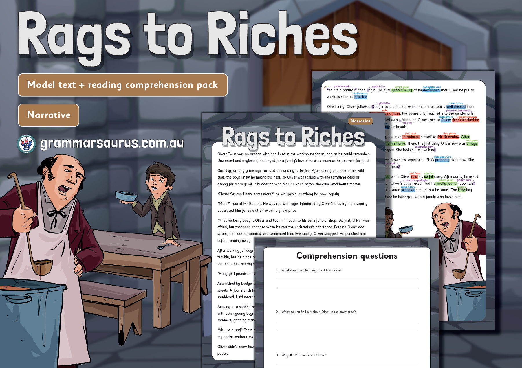 Year 4 Model Text – Narrative – Rags to Riches - Grammarsaurus Australia