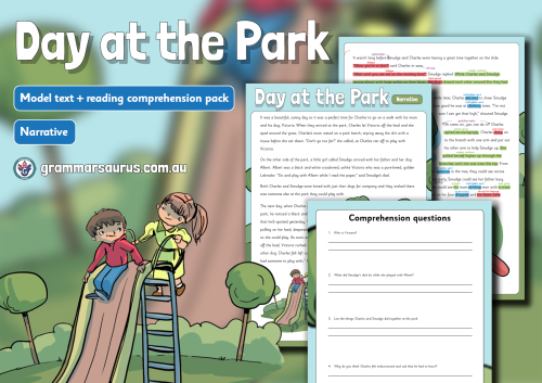 Year 4 Model Text – Narrative – Day at the Park - Grammarsaurus Australia