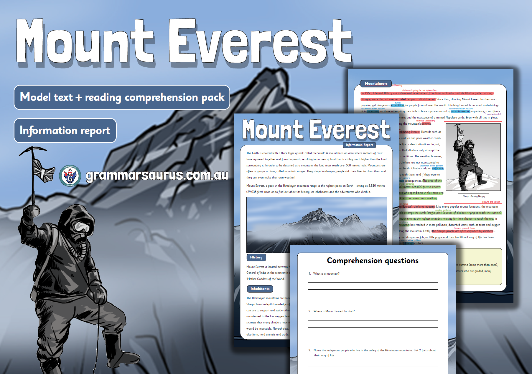 Year 6 Model Text – Report – Mount Everest - Grammarsaurus Australia