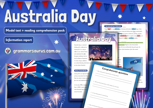 Year 3 Model Text – Report – Australia Day - Grammarsaurus Australia
