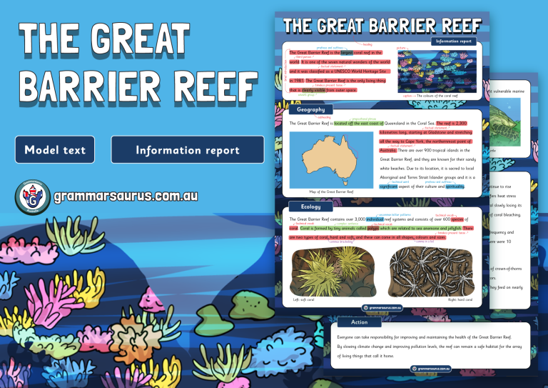Year 6 Model Text – Report – The Great Barrier Reef - Grammarsaurus ...