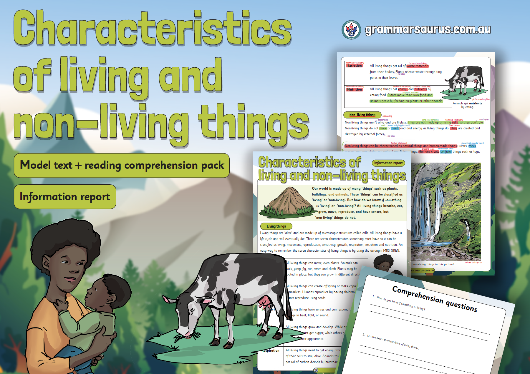 Year 3 Model Text – Report – Characteristics of living and non-living ...