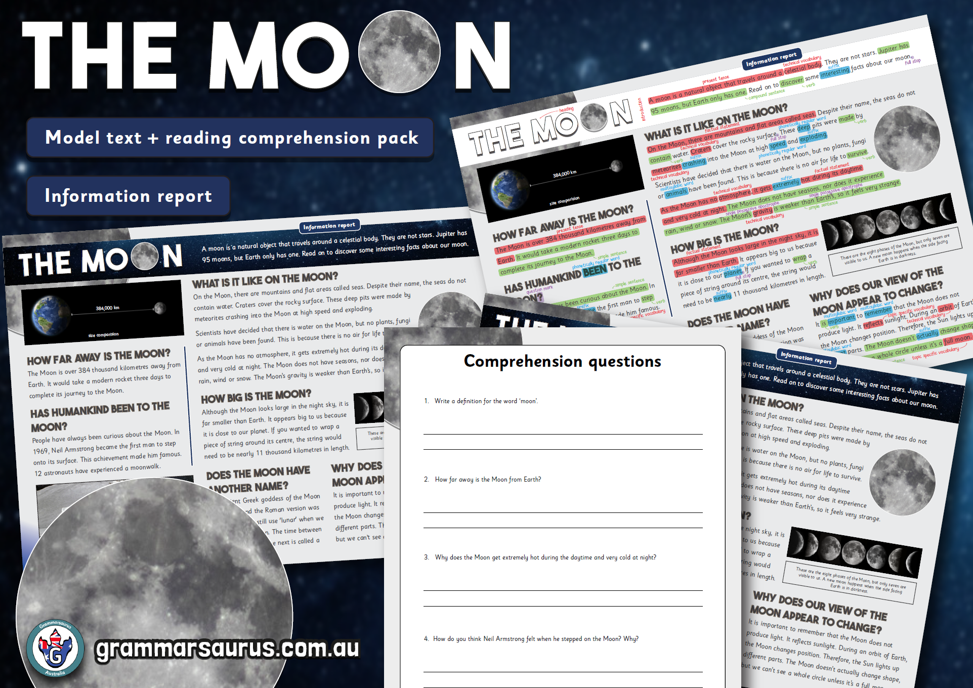 Year 3 Model Text – Information report – The Moon - Grammarsaurus Australia